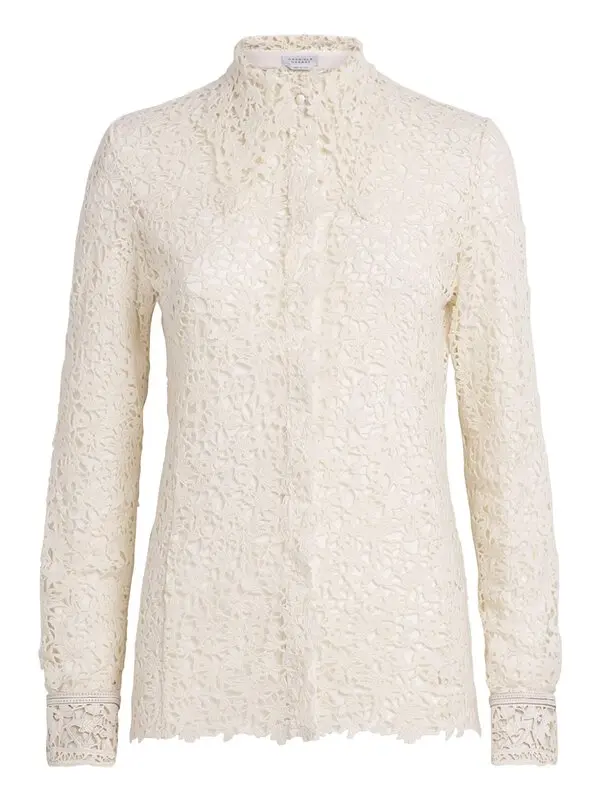 Gabriela Hearst Cashmere Floral Vera Shirt - Ivory