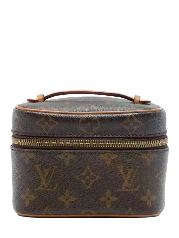 LOUIS VUITTON 1990-2010 Monogram Nice Nano Case Vanity Bag - Brown