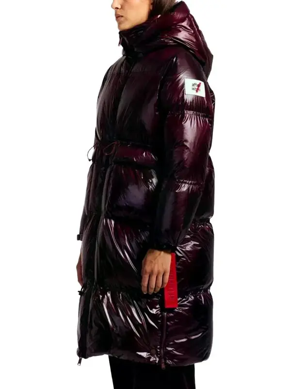 AFTER/LABEL Quilted Hooded Puffer Coat - Red