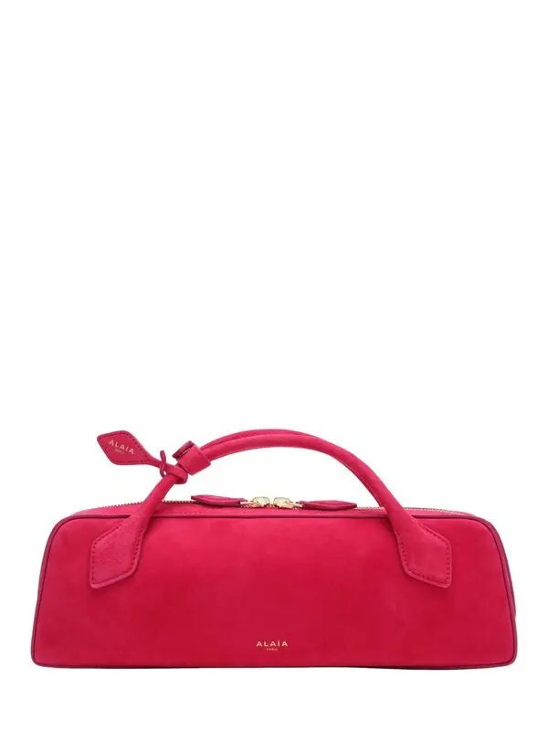 Alaïa Le Teckel Pouch In Dahlia Suede - Pink