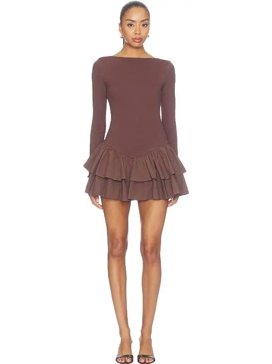 MORE TO COME Sabreen Mini Dress In . Also - Brown
