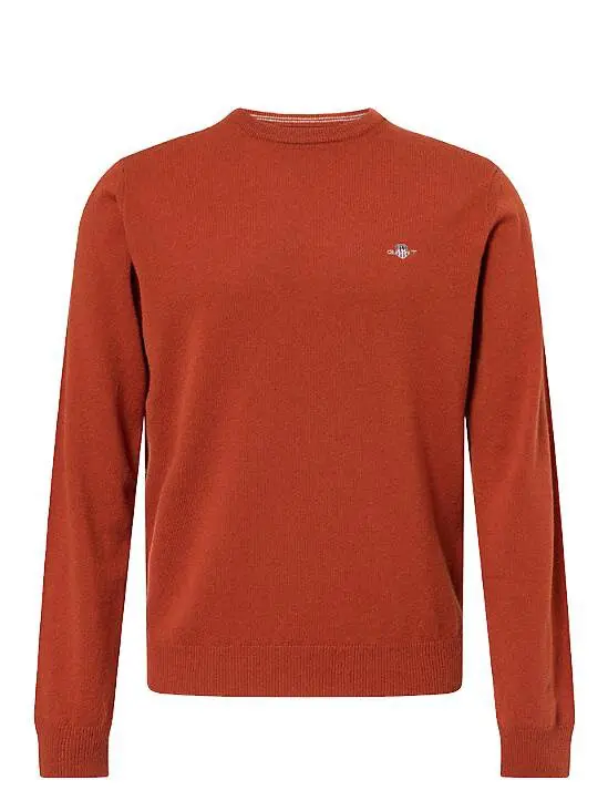 Gant Crew Neck Wool Knit Jumper - Copperwood