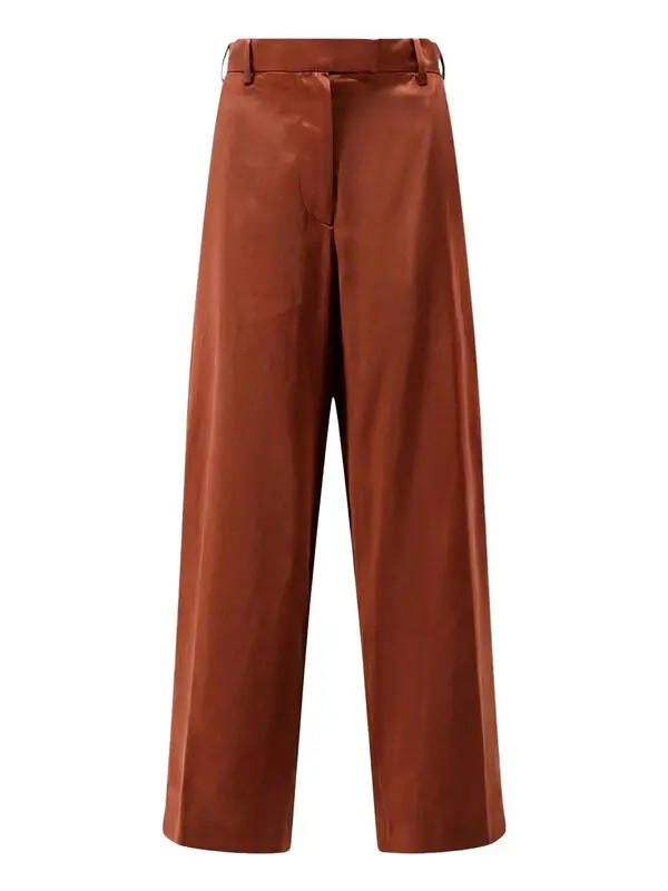 Dries Van Noten Viscose Blend Trousers - Brown