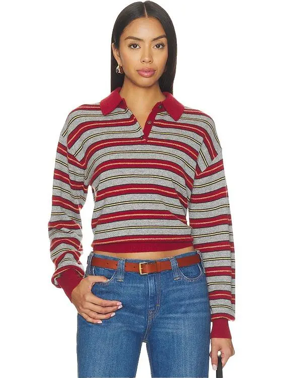Guest In Residence Collegiate Stripe Polo Sweater In . Also - Multi