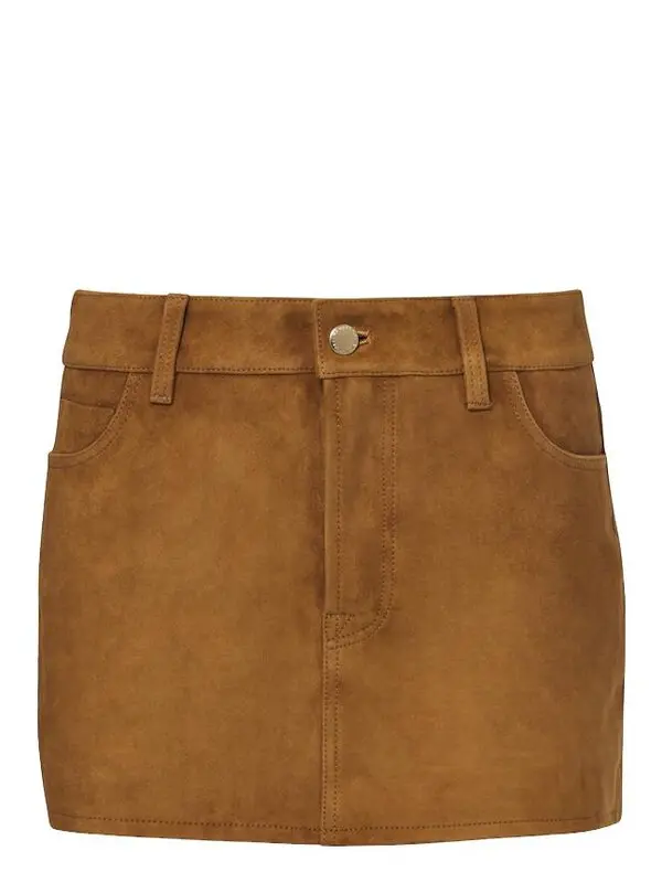 7 For All Mankind Cherry Suede Miniskirt - Brown