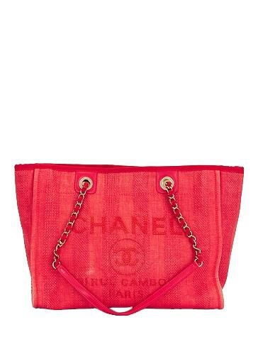 Chanel Small Deauville Tote Bag - Red