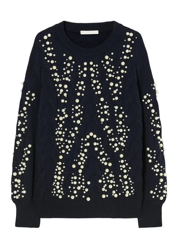 Marina Rinaldi Virgin Wool-blend Sweater - Navy