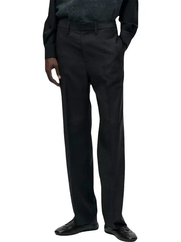 BERNER KUHL Soft Blazer Flannel Wool Trousers - Grey