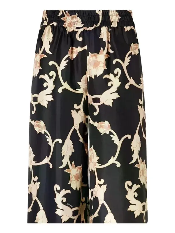 La DoubleJ Floral-print Palazzo Pants - Black