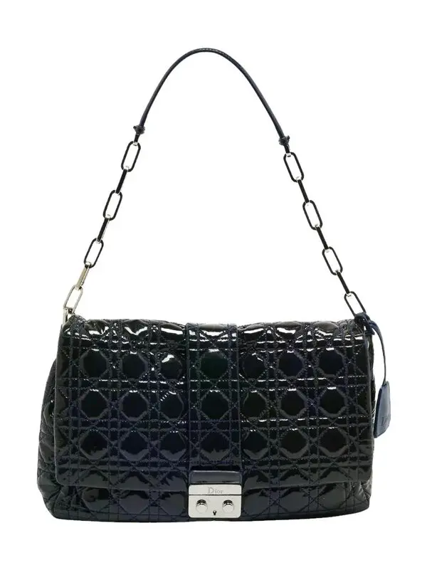 Dior 2010 Miss Cannage Foldover-top Shoulder Bag - Blue