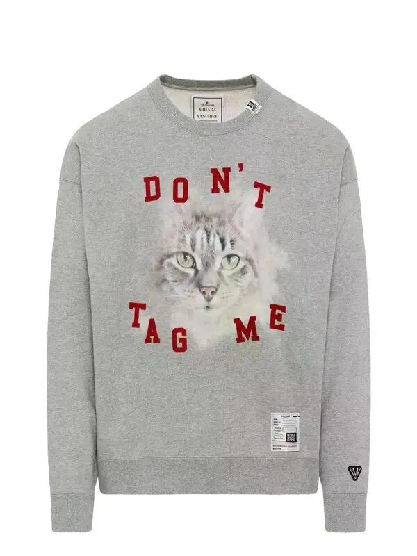 Mihara Yasuhiro Cat Printed Sweatshirt - Grey