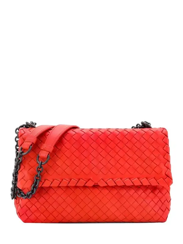 Bottega Veneta Olimpia Intrecciato Nappa Small Crossbody Bag - Red
