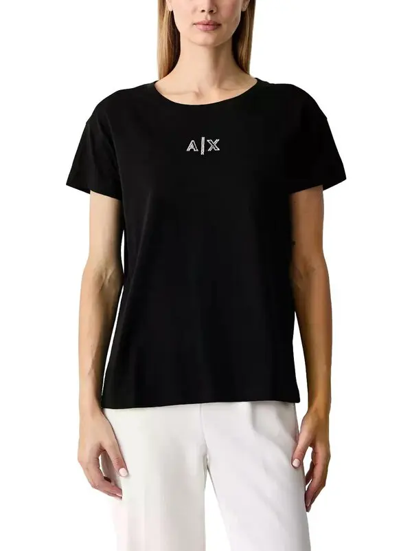 Armani Exchange Logo-embellished T-shirt - Black