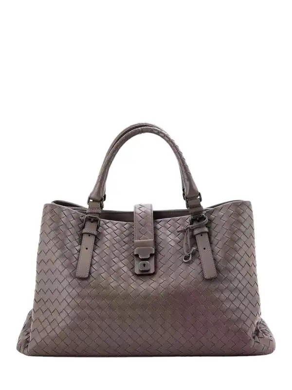 Bottega Veneta Roma Bag Intrecciato Nappa Medium Tote Bag - Grey