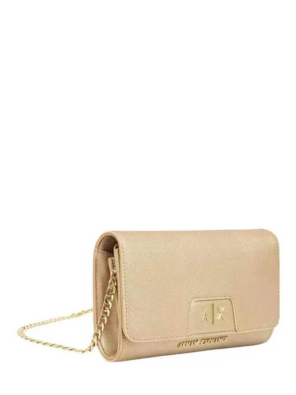 Armani Exchange Logo-plaque Chain-link Clutch Bag - Gold