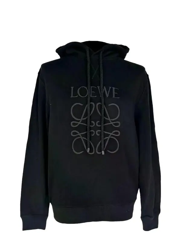Loewe Anagram Embroidered Hoodie - Black