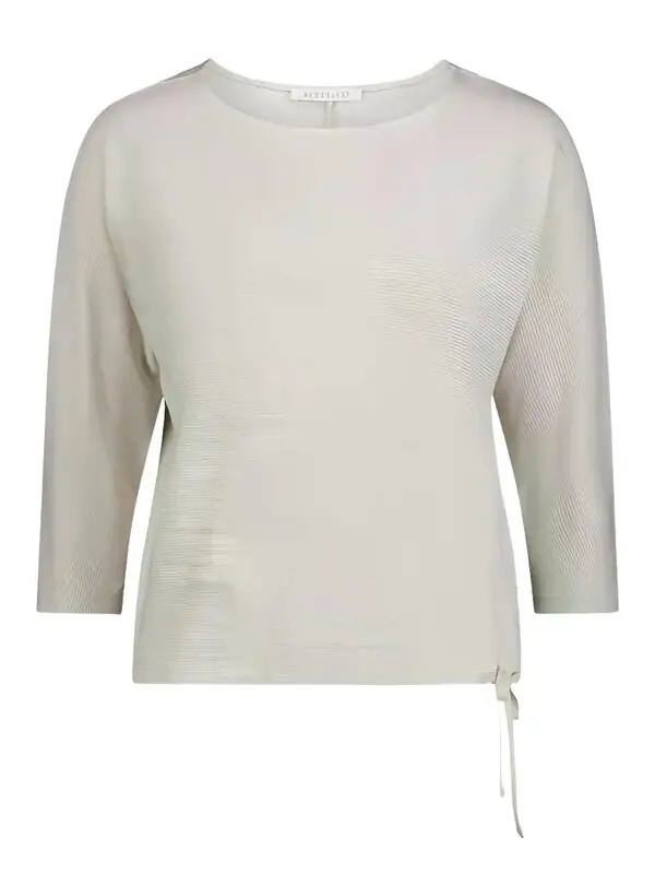 BETTY & CO Ribbed-knit Drawstring T-shirt - White