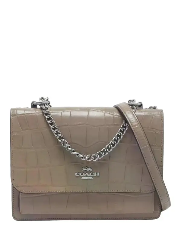 Prada Klare Croc-embossed Shoulder Bag - Brown