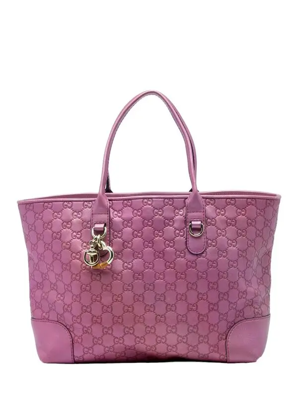 Gucci 2016-2026 Metallic Guccissima Heart Bit Tote Bag - Pink