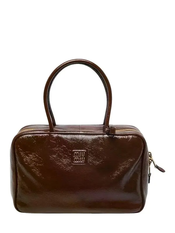 Miu Miu 2010-2026 Large Naplak Tote Bag - Brown
