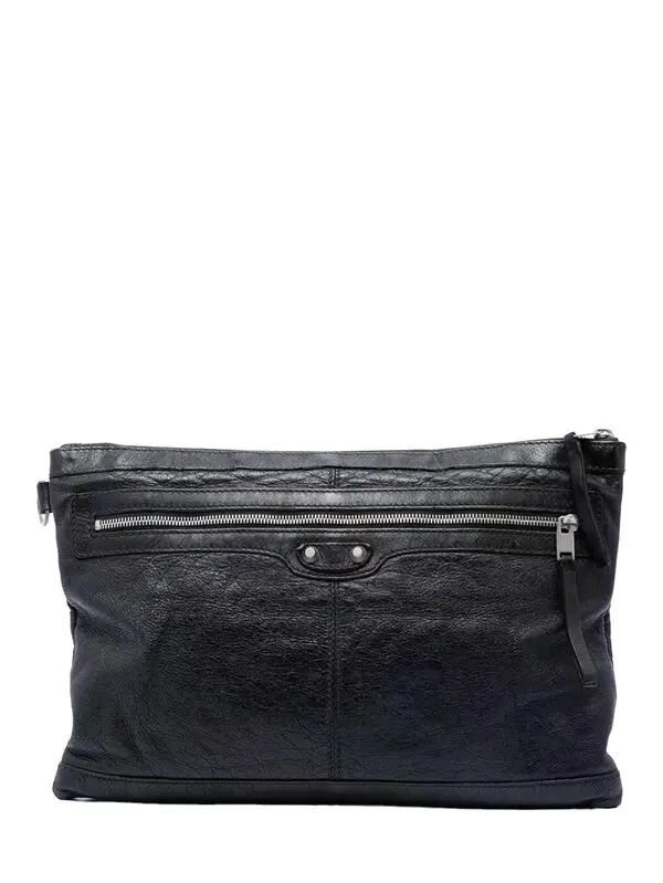Balenciaga 2016 Motocross Classic Clip L Clutch Bag - Black