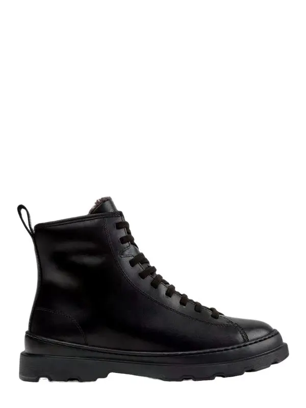 Camper Brutus+ Lace-up Leather Biker Boots - Black