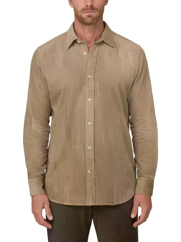 Boggi Milano Shirt In Cotton Blend Corduroy Regular Fit - Neutrals