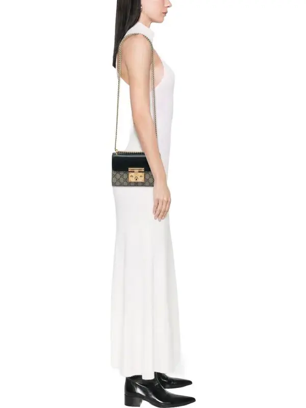 Gucci 2016-2026 Small Gg Supreme Padlock Crossbody Bag - Neutrals