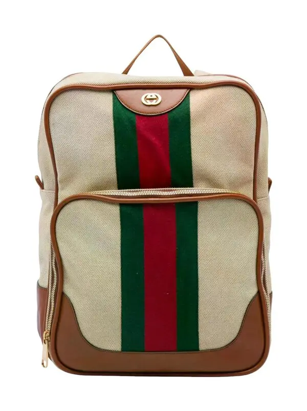 Gucci 2016-2026 Canvas Web Backpack - Neutrals