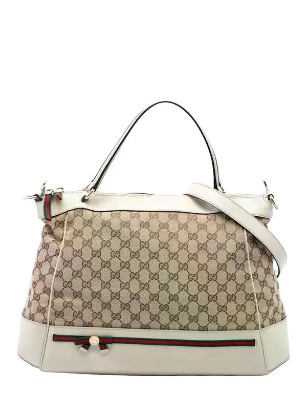 Gucci 2016-2026 Gg Canvas Web Mayfair Satchel - Neutrals