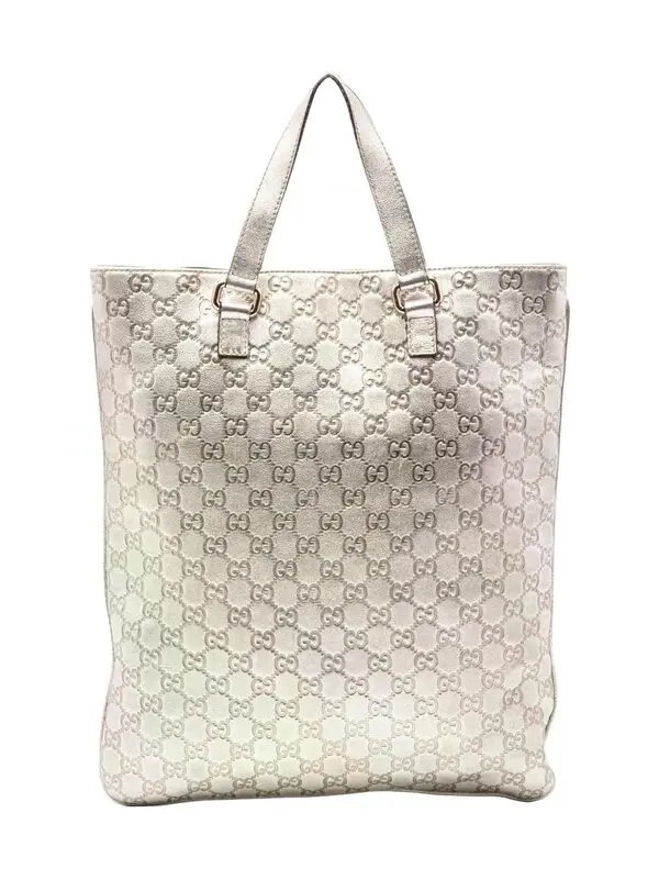 Gucci 2016-2026 Metallic Guccissima Tote Bag - Silver