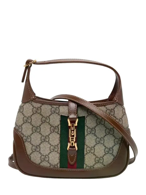 Gucci 2016-2026 Mini Gg Supreme Web Jackie 1961 Crossbody Bag - Neutrals