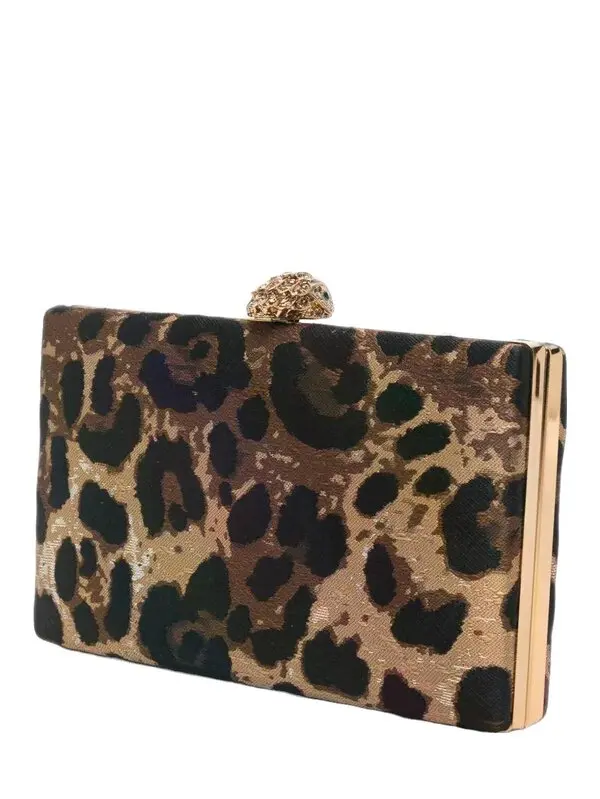 Kurt Geiger Crystal Kensington Leopard-print Clutch Bag - Gold