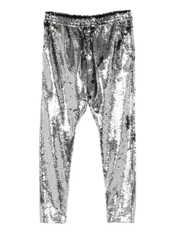Balmain Sequin-embellished Drawstring Trousers - Silver