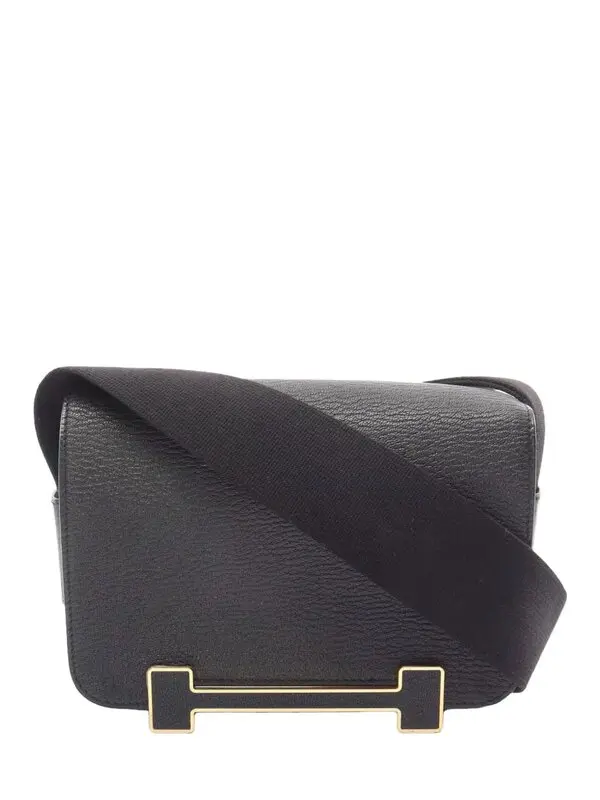 Hermès Geta Leather Shoulder Bag - Black
