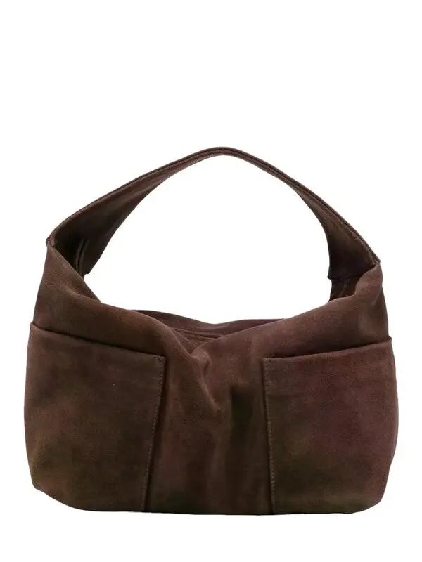 Gimaguas Suede Slip-pocket Tote Bag - Brown