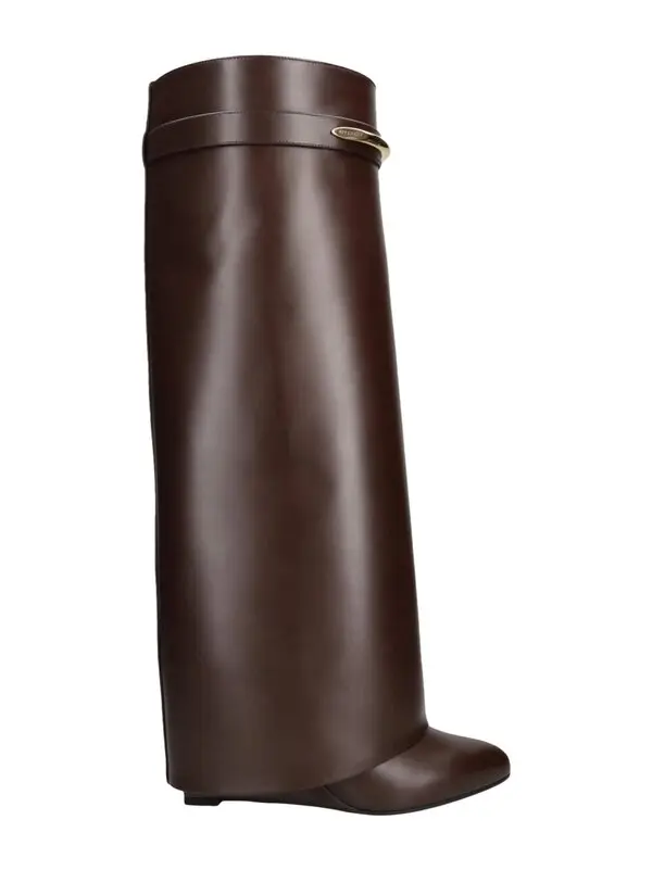 Givenchy Leather Shark Knee-high Boots 95 - Brown
