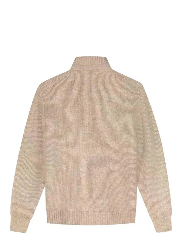 OLAF Ribbed-knit Quarter-zip Sweater - Neutrals