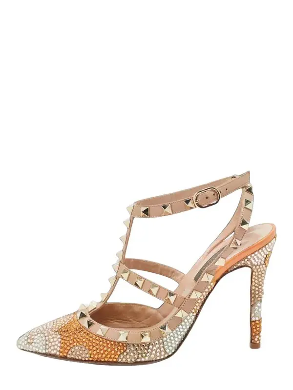 Valentino Garavani Rockstud Crystal-embellished Pumps - Neutrals