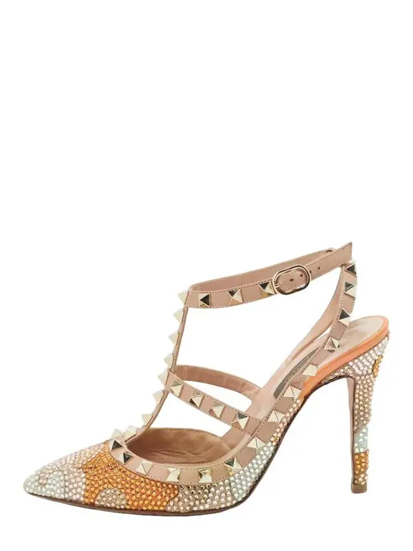 Valentino Garavani Rockstud Crystal-embellished Pumps - Neutrals