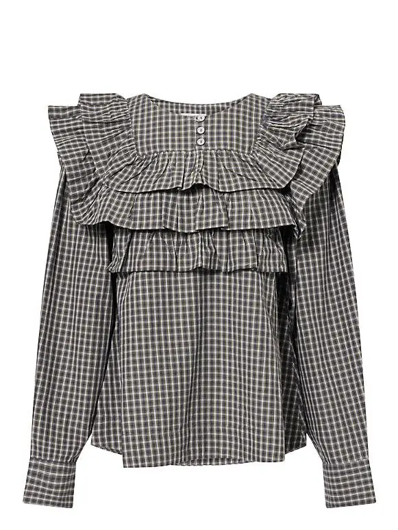 DAMSON MADDER Shay Check-print Cotton Blouse - Multi
