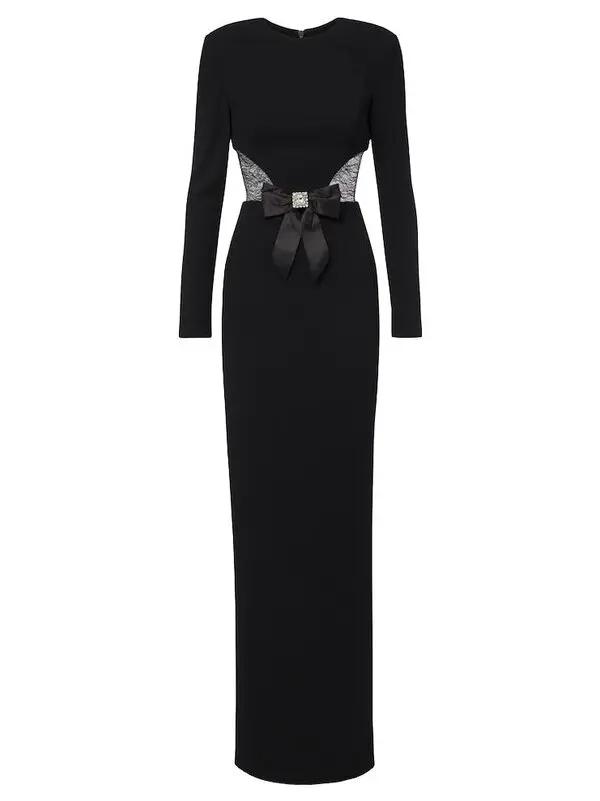 Rebecca Vallance Aurelia Embellished Lace-trimmed Gown - Black