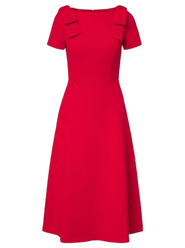 Carolina Herrera Bow-detail Crepe Midi Dress - Red
