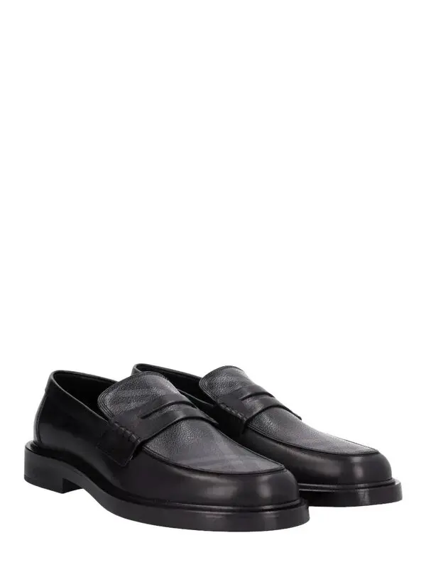 Burberry Check-and-leather Pembroke Loafers - Black