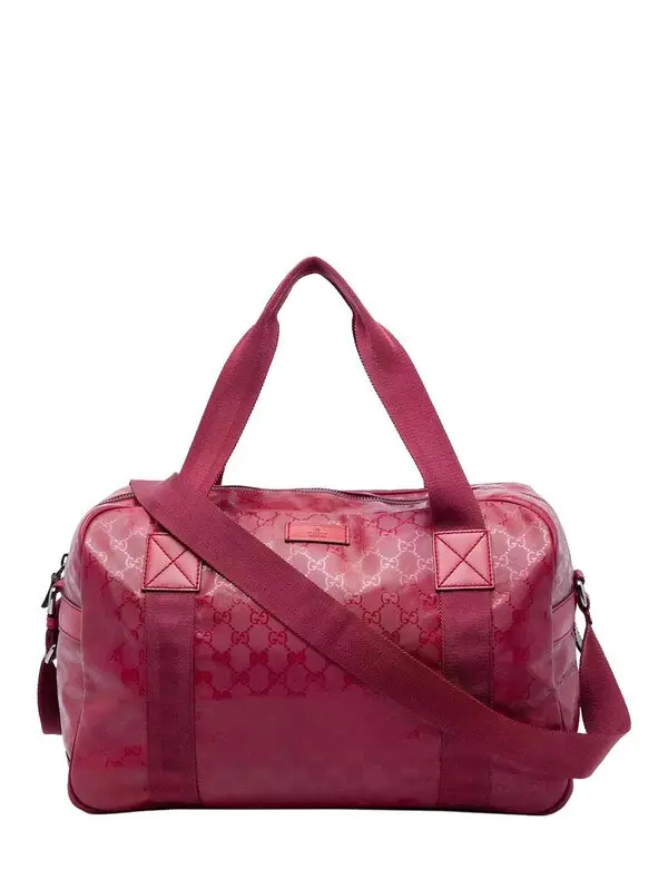 Gucci 2016-2026 Large Gg Imprime Duffle Bag Satchel - Red