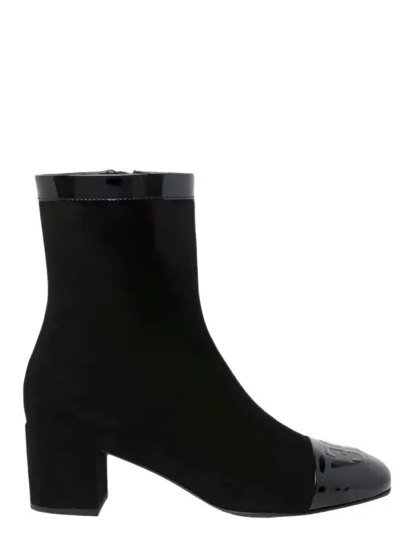 FABI Patent-trimmed Panelled Boots - Black