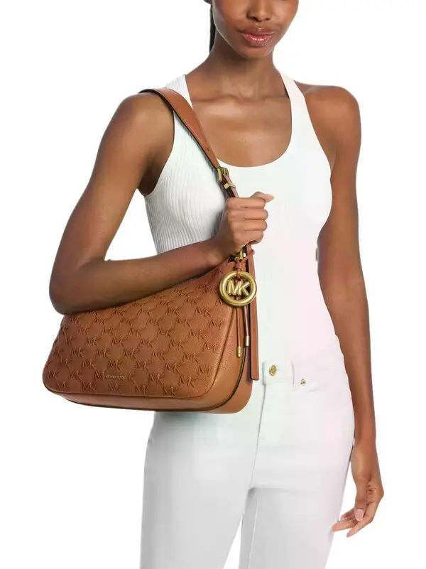 Michael Kors Nolita Medium Pebbled-leather Shoulder Bag - Brown