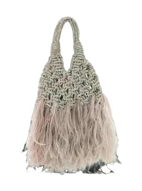 HIBOURAMA Mini Vannifique Plumes Tote Bag - Silver