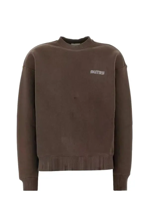 AUTRY Record Logo-embroidered Dropped-shoulder Sweatshirt - Brown
