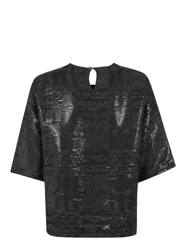 Peserico Sequin-embellished Frayed Top - Black